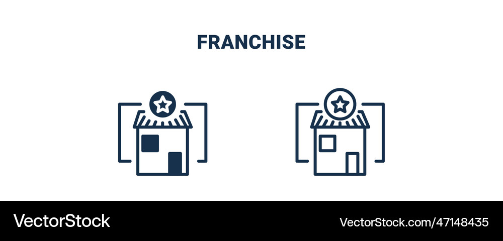 Franchise icon outline and filled icon Royalty Free Vector