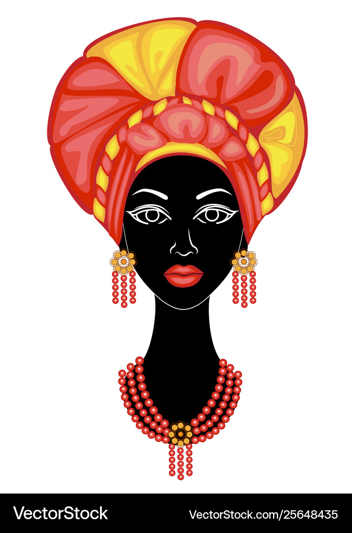 Head a nice lady on an african Royalty Free Vector Image