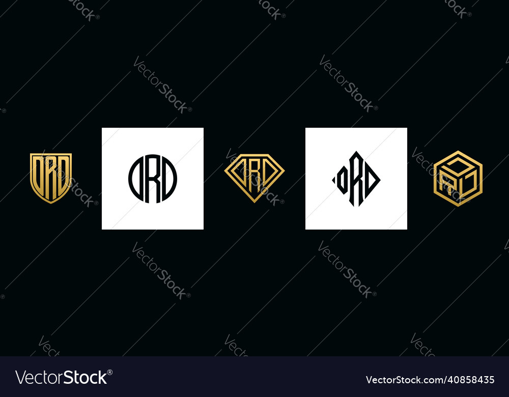 Initial letters drd logo designs bundle Royalty Free Vector