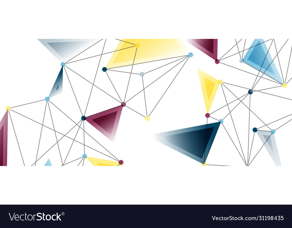 Line points connections triangular technology Vector Image