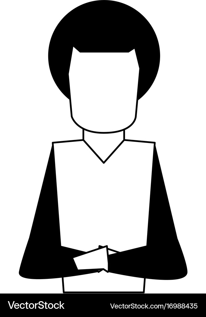 Man with afro crossed arms icon imag Royalty Free Vector