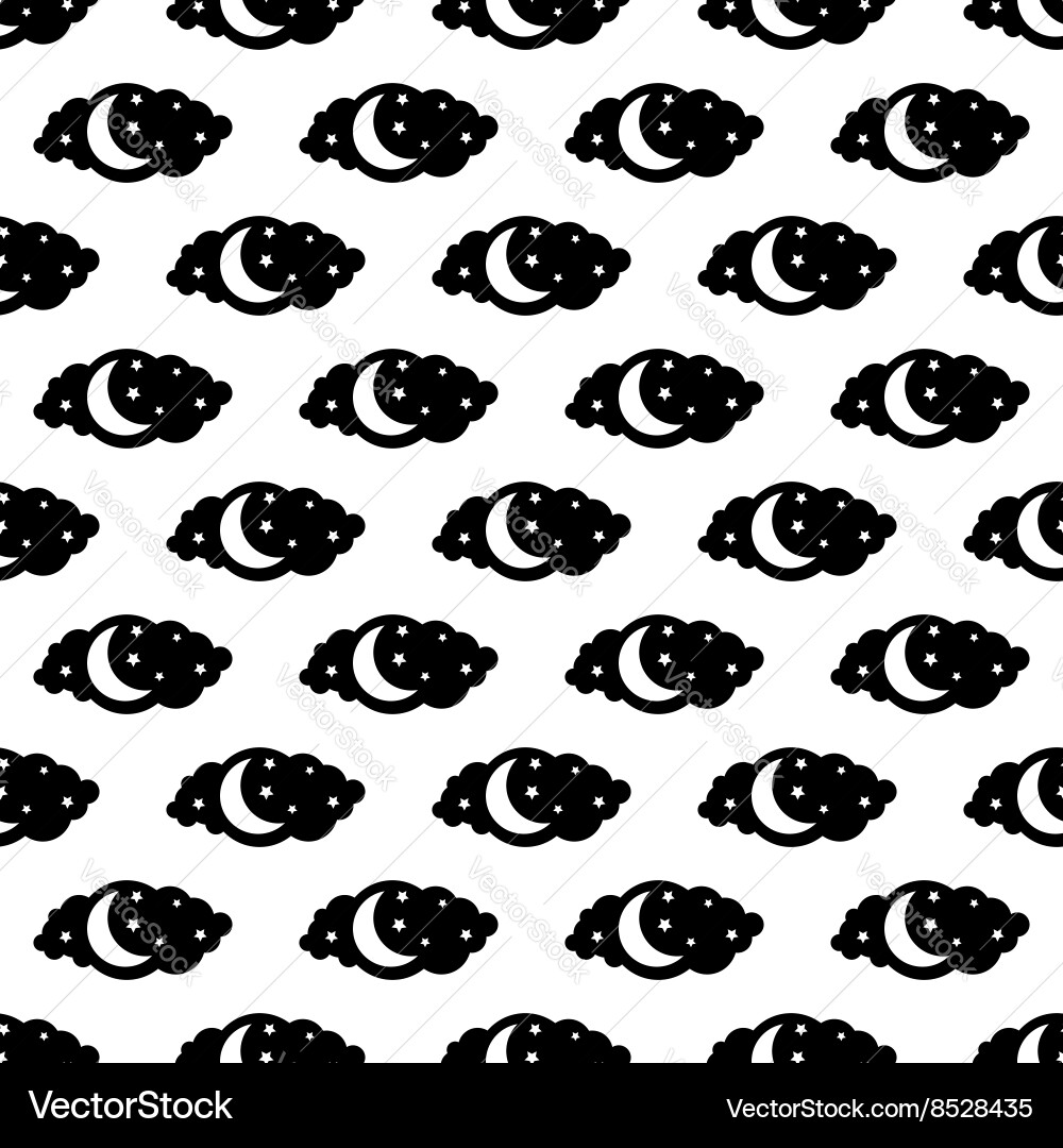 Moon pattern seamless Royalty Free Vector Image
