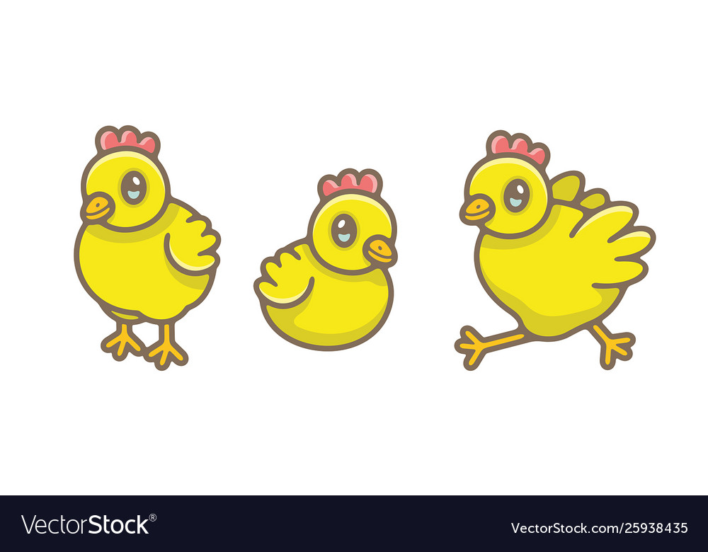 Set chicks Royalty Free Vector Image - VectorStock