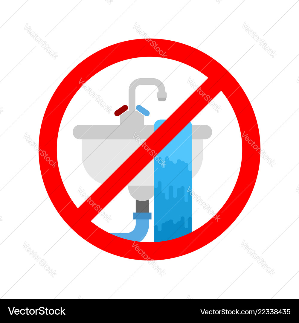 Stop washbasin clogged it is forbidden to usesink Vector Image