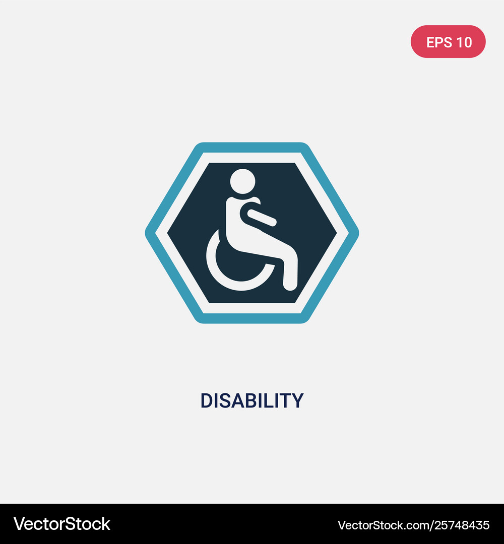 Two color disability icon from signs concept Vector Image