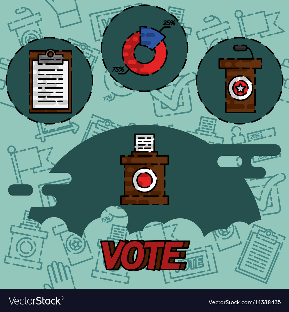 Vote flat concept icons Royalty Free Vector Image Vote flat concept icons Royalty Free Vector Image