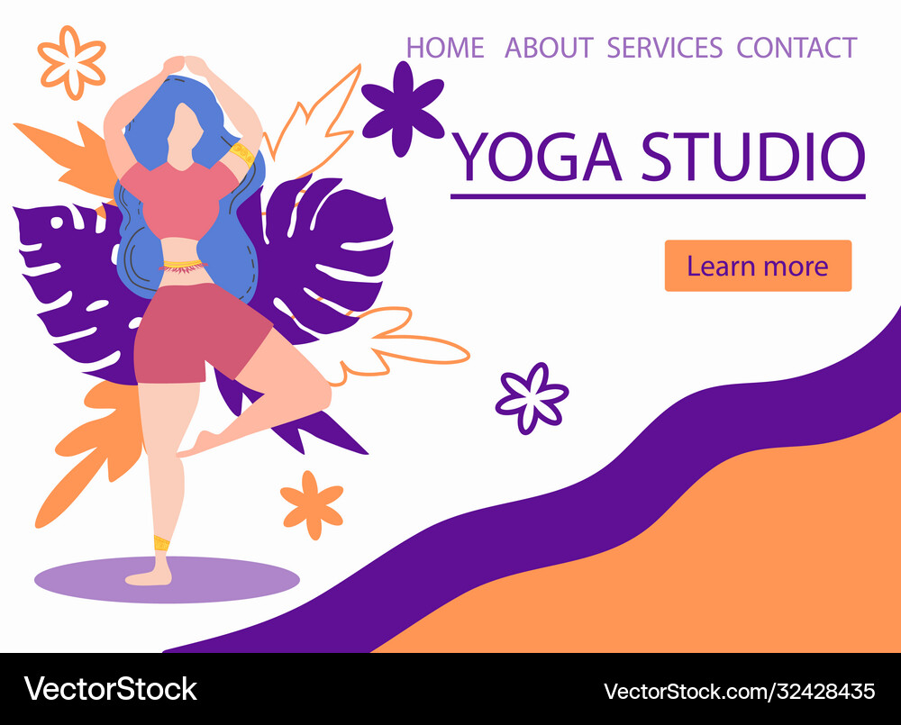 Website banner design for yoga studio promotion Vector Image