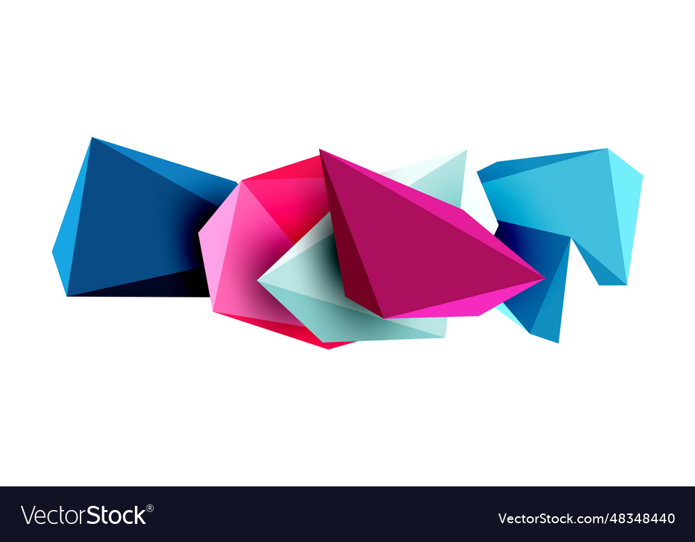 3d low poly triangle design elements Royalty Free Vector