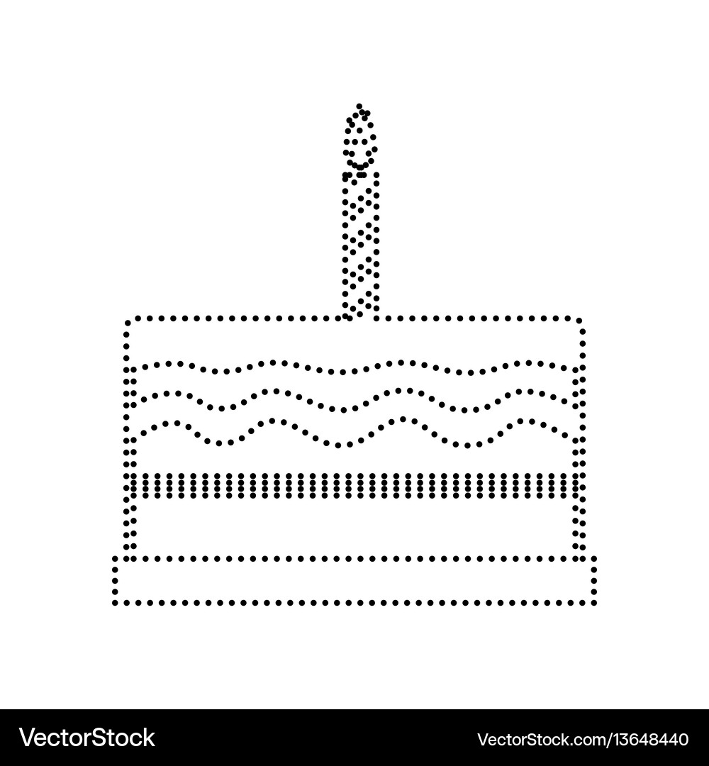 Birthday cake sign black dotted icon Royalty Free Vector