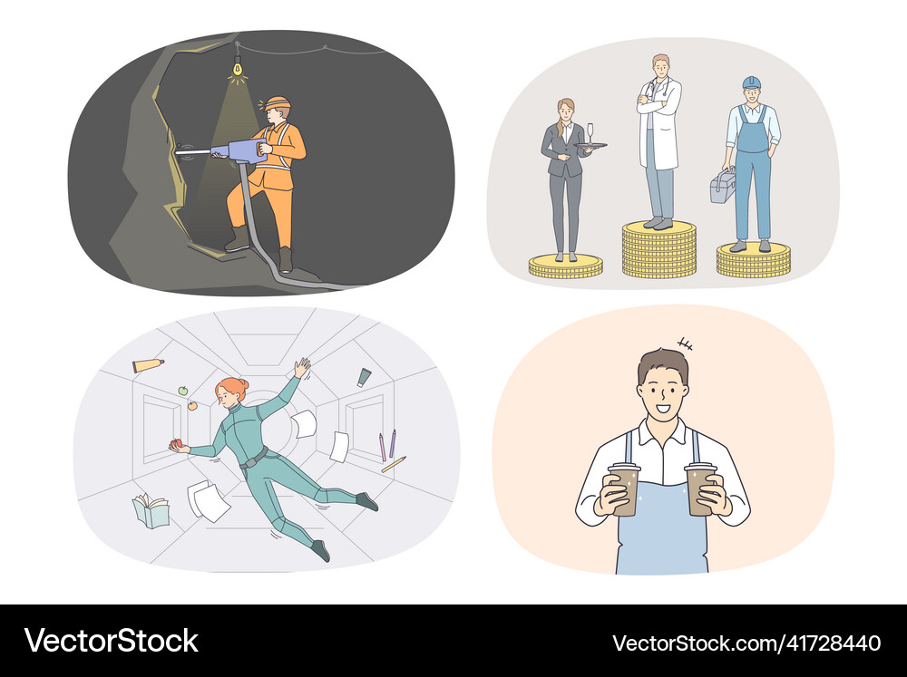 Bundle of people having different careers Vector Image