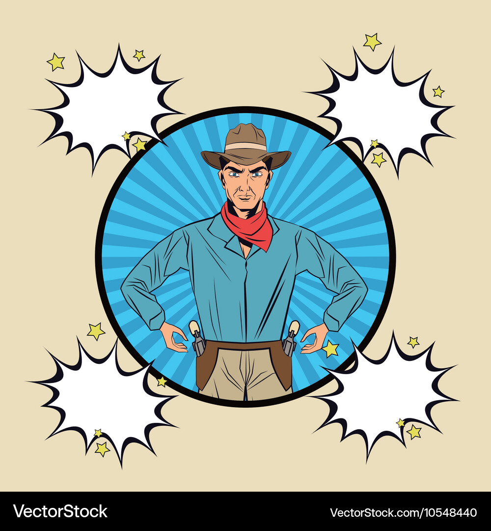Cowboy man cartoon design Royalty Free Vector Image