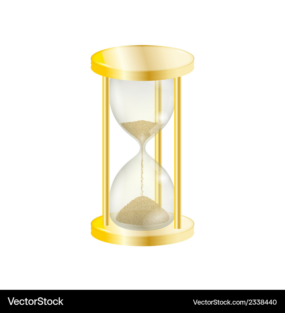 Elegant gold sandglass Royalty Free Vector Image