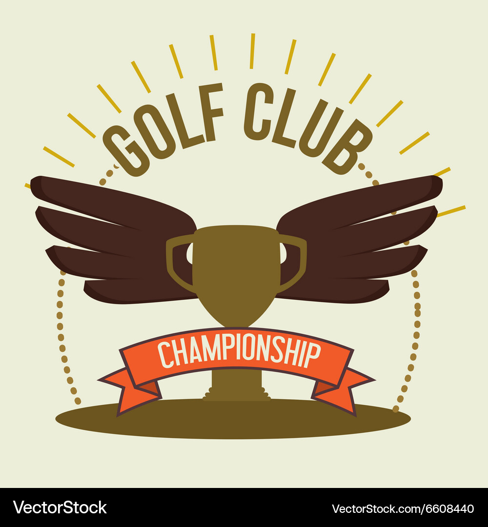 Golf club sport game graphic Royalty Free Vector Image
