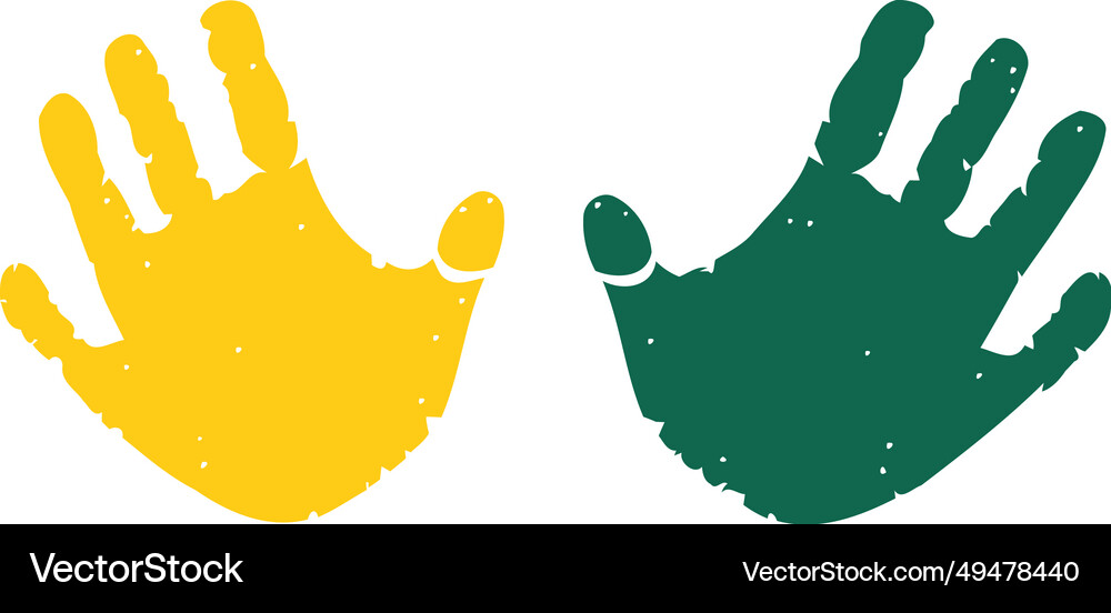 Handprint paint colors kids Royalty Free Vector Image