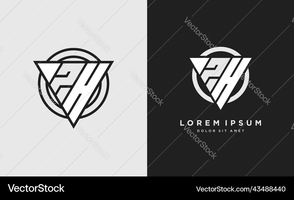 Letter zh triangle logo icon modern stylish Vector Image