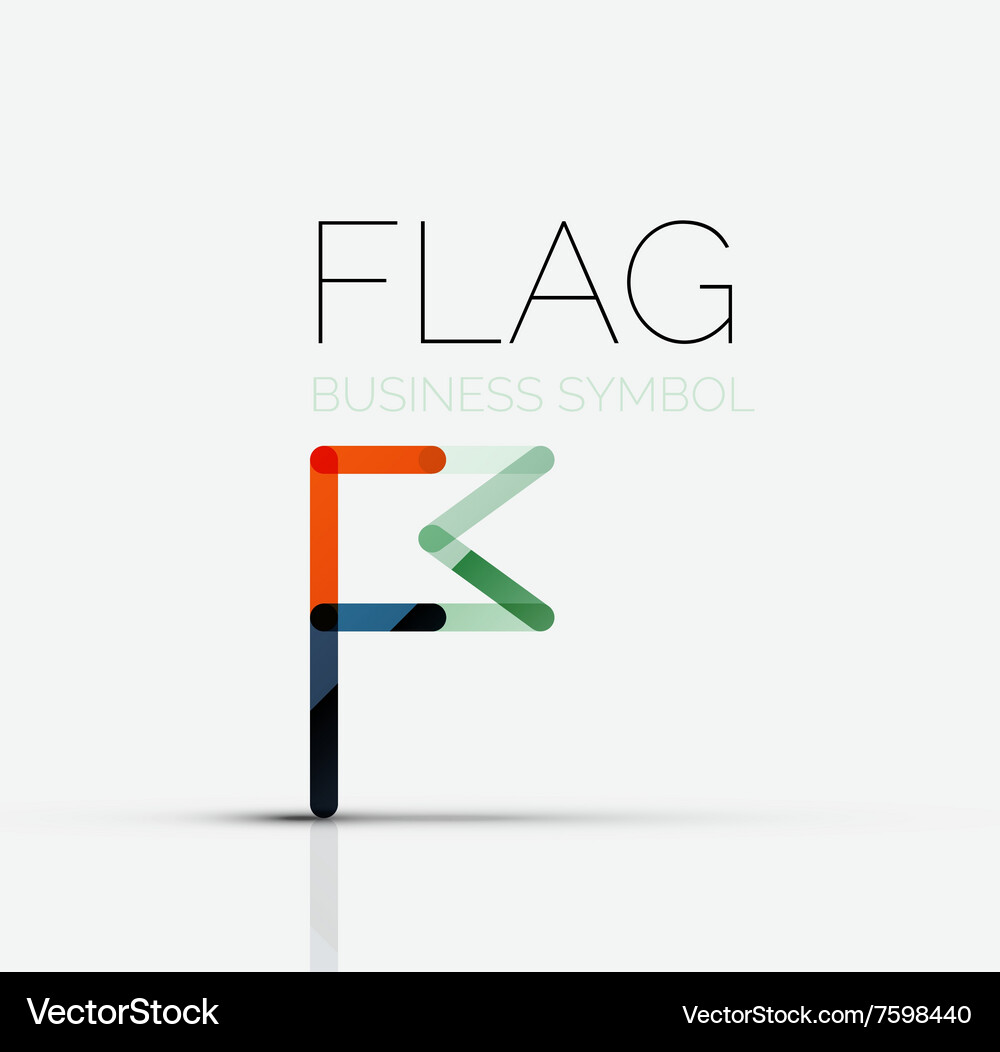 Logo flag abstract linear geometric business icon Vector Image