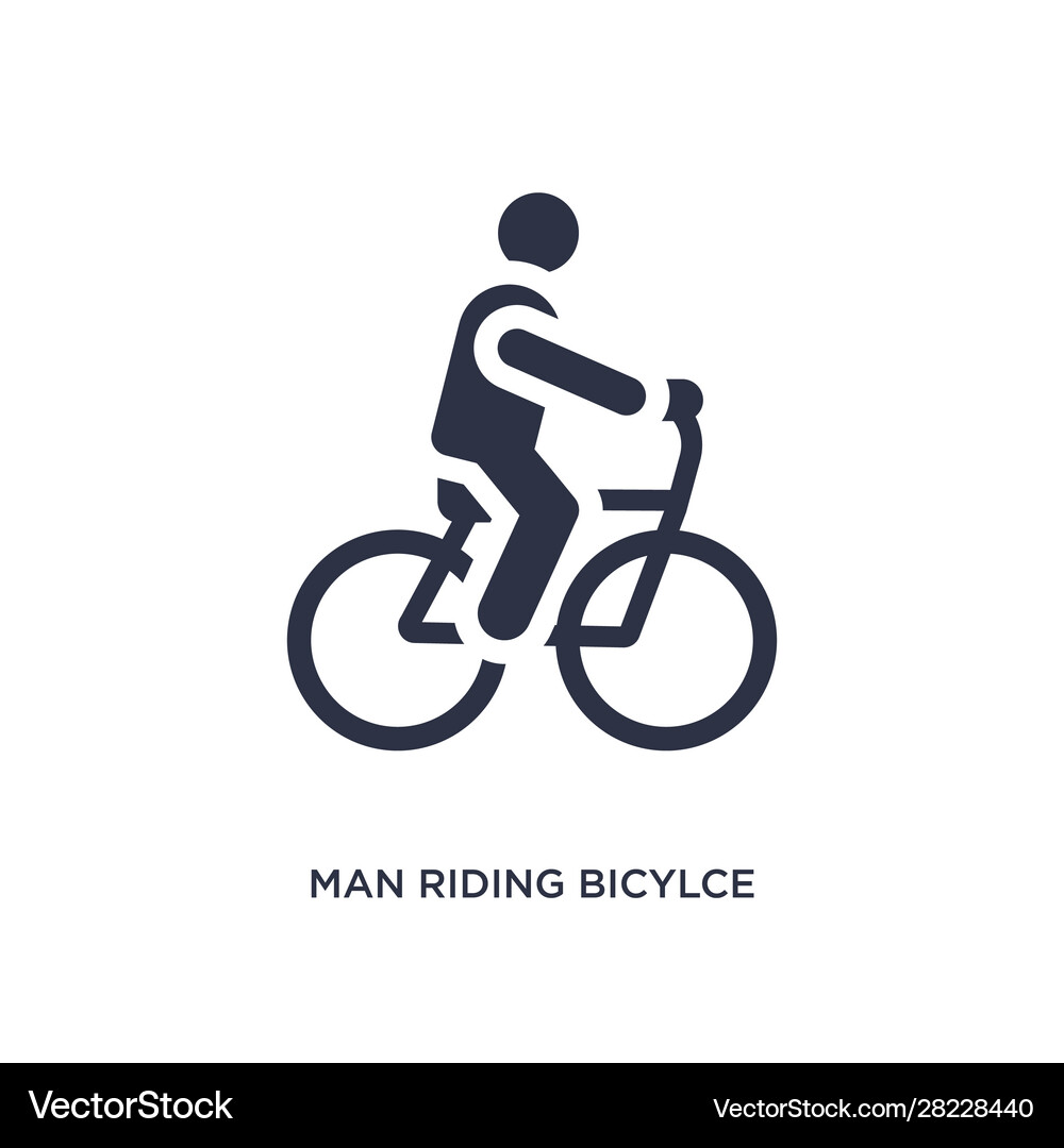 Man riding bicylce icon on white background Vector Image