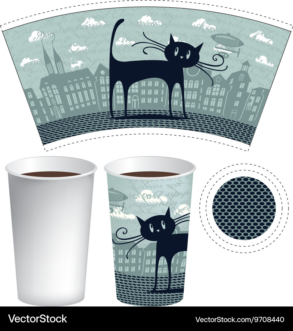 Paper cup for tea or coffee Royalty Free Vector Image