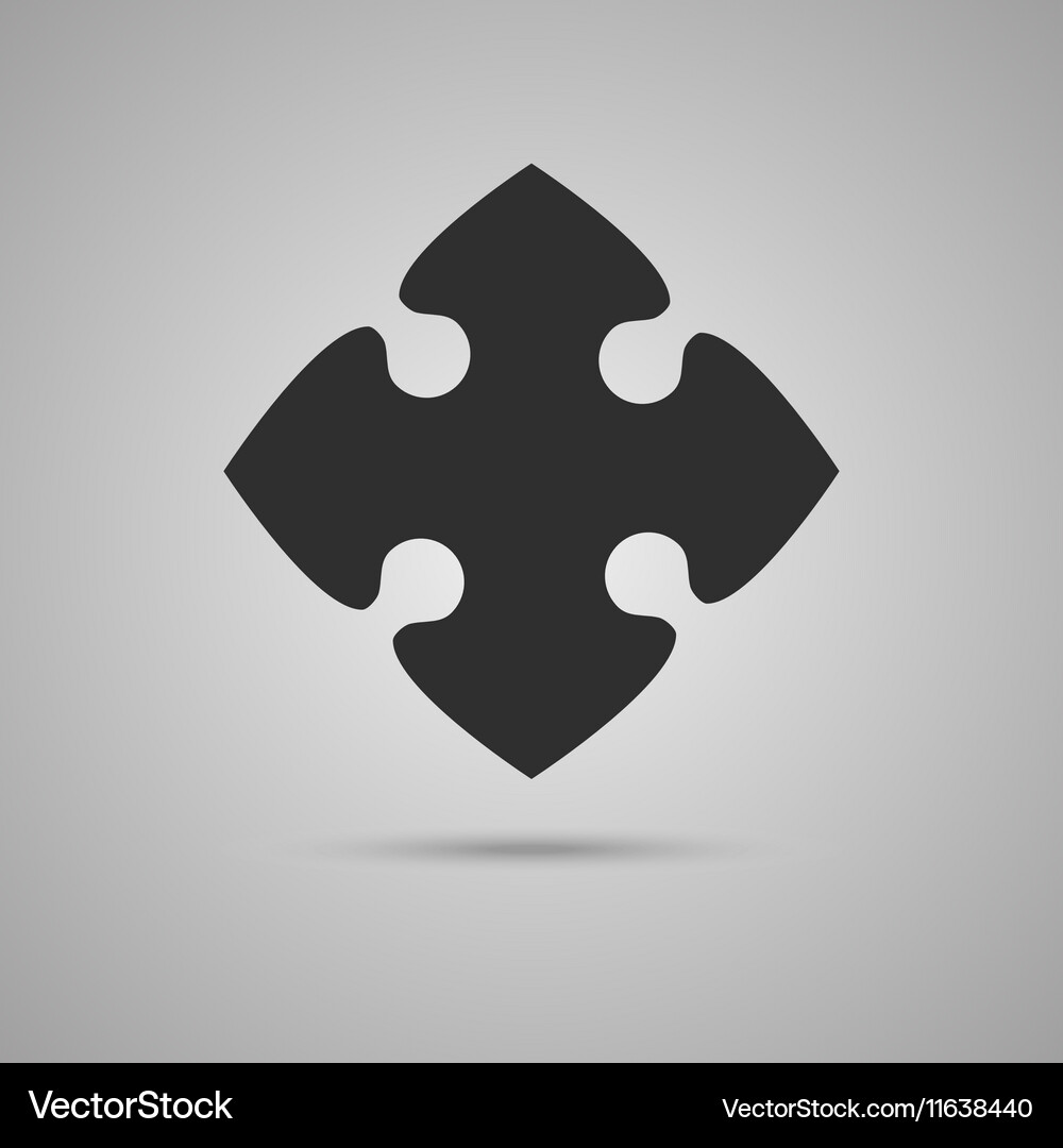 Puzzle one grey piece sign icon strategy symbol Vector Image