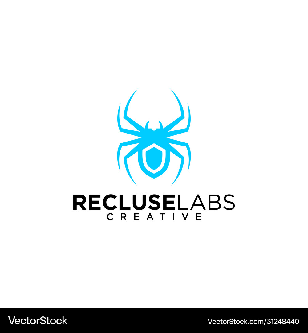 Recluse security technology logo design Royalty Free Vector