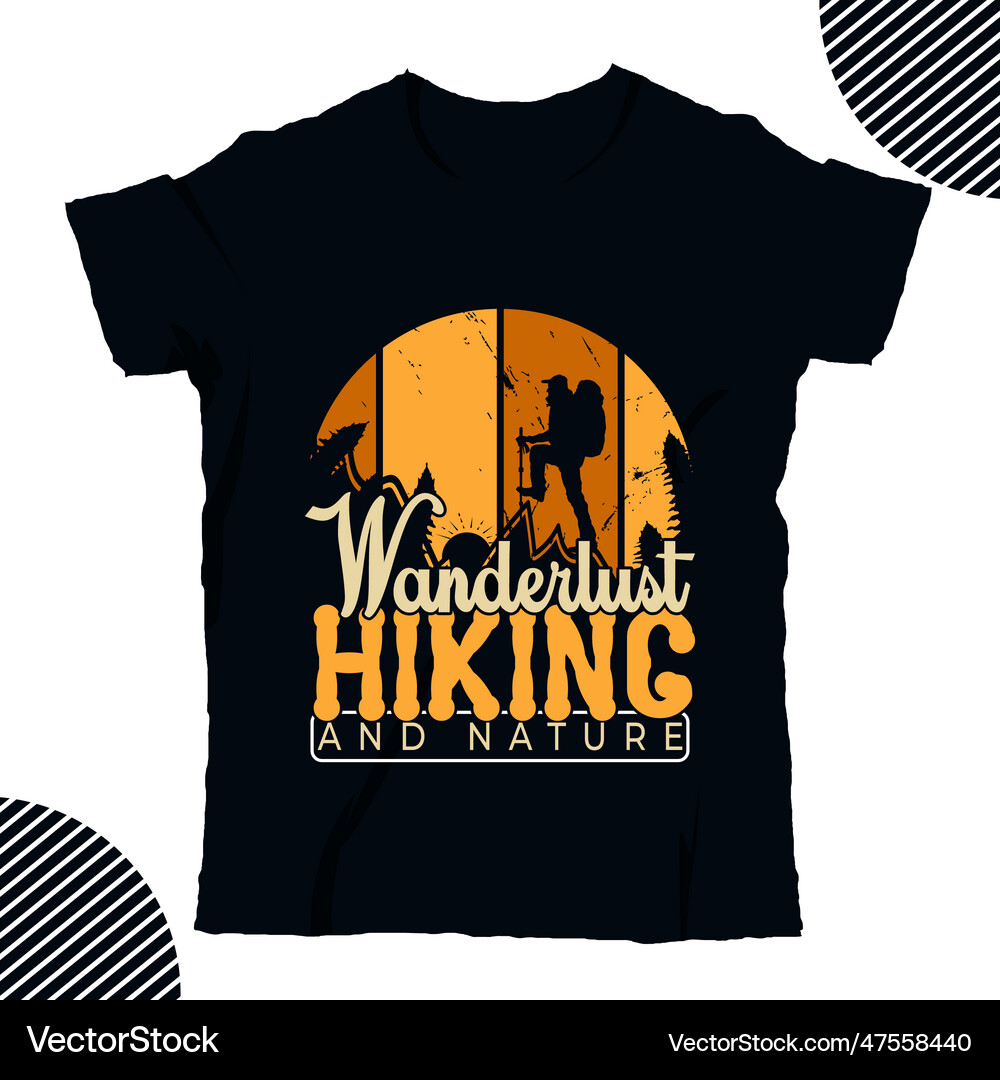 Wanderlust hiking and nature Royalty Free Vector Image