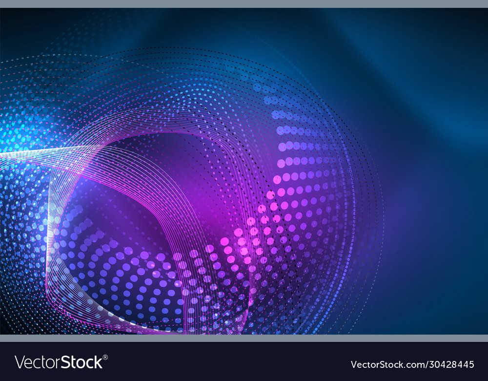 Abstract particles wave background neon motion Vector Image