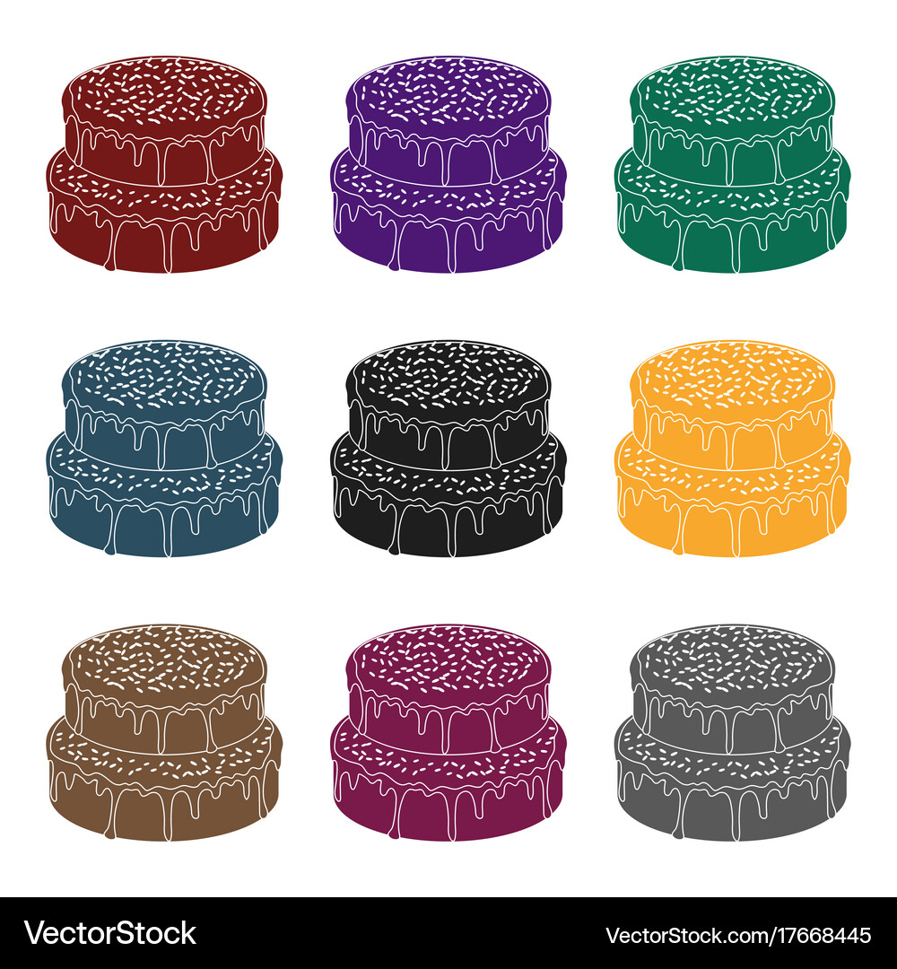 Ake with candy powder icon in black style Vector Image