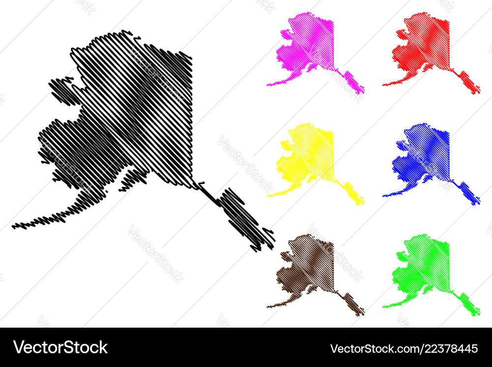 Alaska map Royalty Free Vector Image - VectorStock