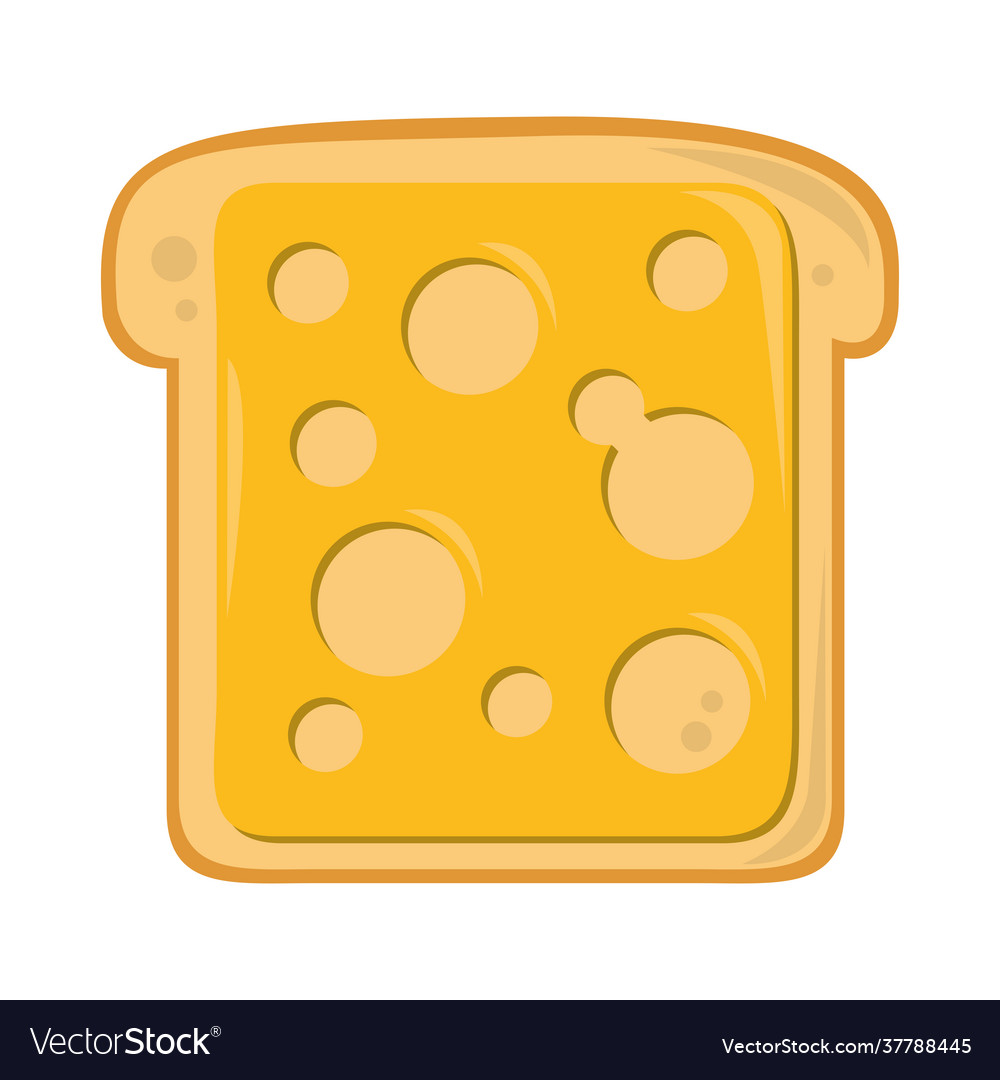 Bread with cheese Royalty Free Vector Image - VectorStock