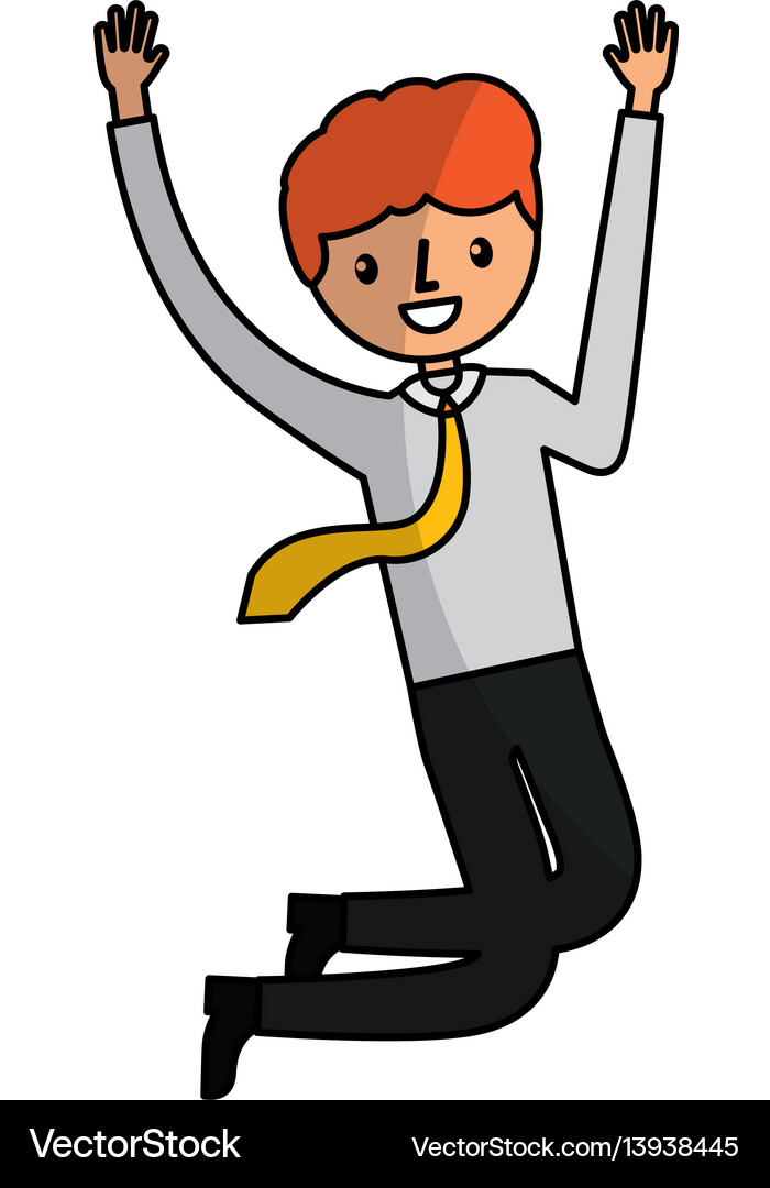 Businessman jumping avatar character Royalty Free Vector