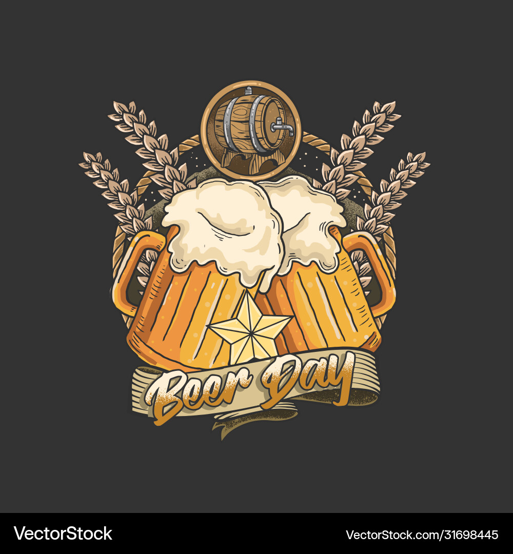 Celebrating drinking beer with friends Royalty Free Vector