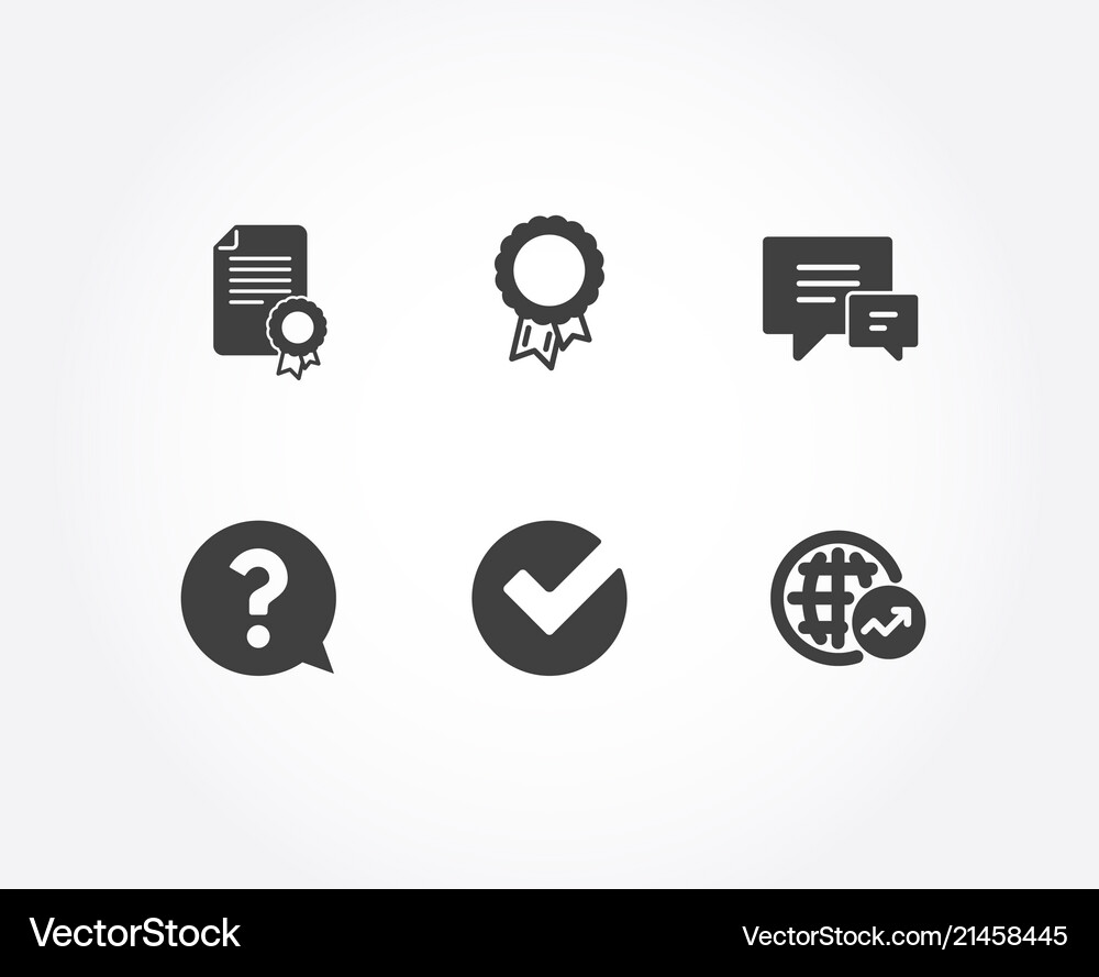 Certificate success and verify icons question Vector Image