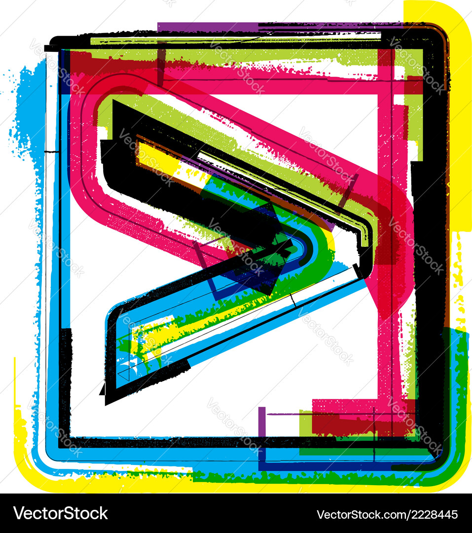 Colorful grunge symbol Royalty Free Vector Image