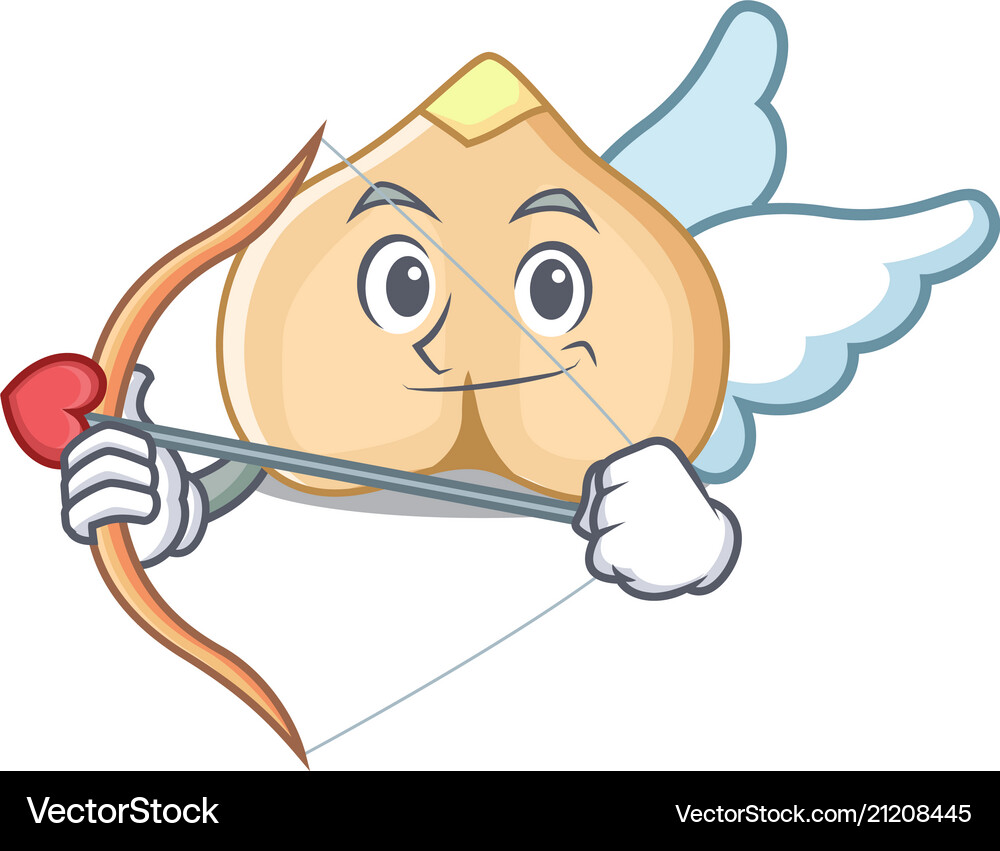 Cupid chickpeas character cartoon style Royalty Free Vector