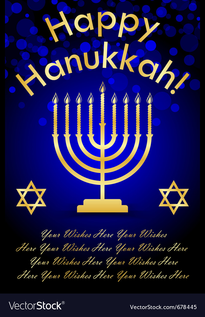 Hanukkah wish card Royalty Free Vector Image - VectorStock