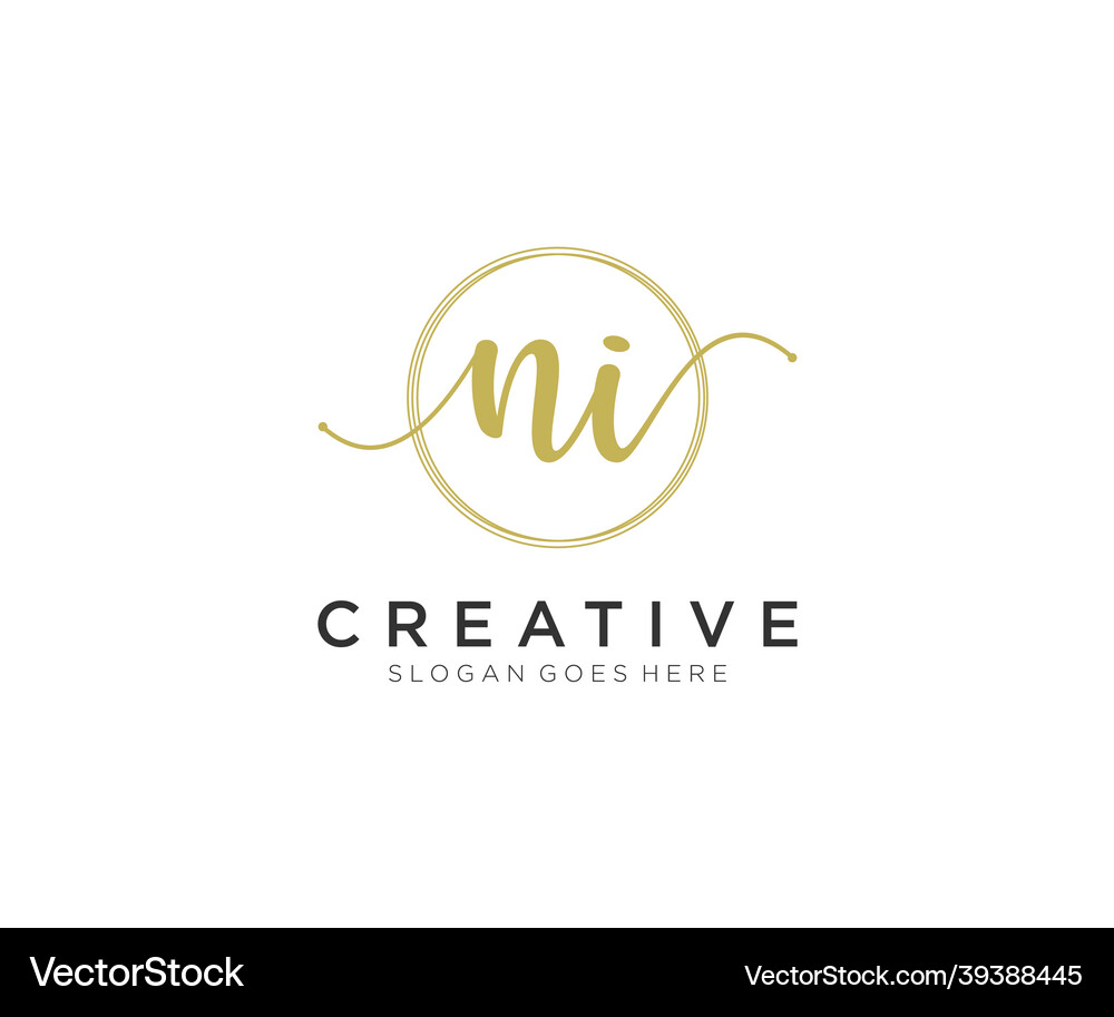 Initial ni feminine logo beauty monogram Vector Image