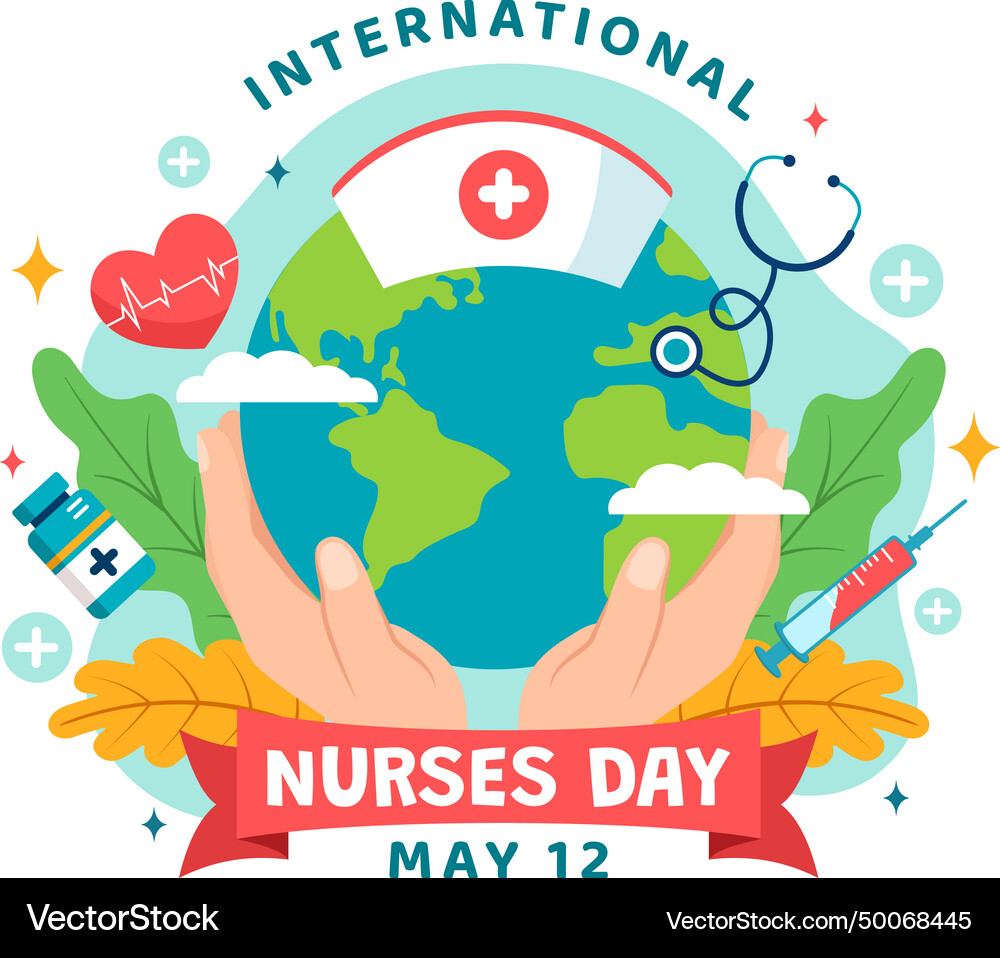 International nurses day on may 12 Royalty Free Vector Image