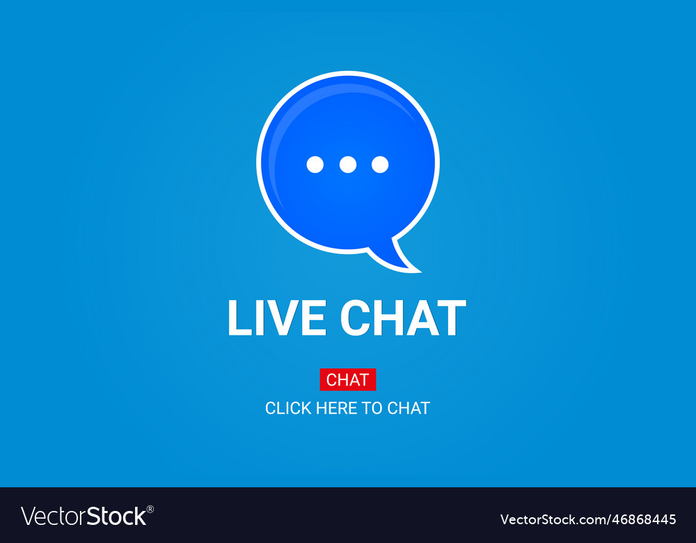 Live chat button of speech bubble Royalty Free Vector Image