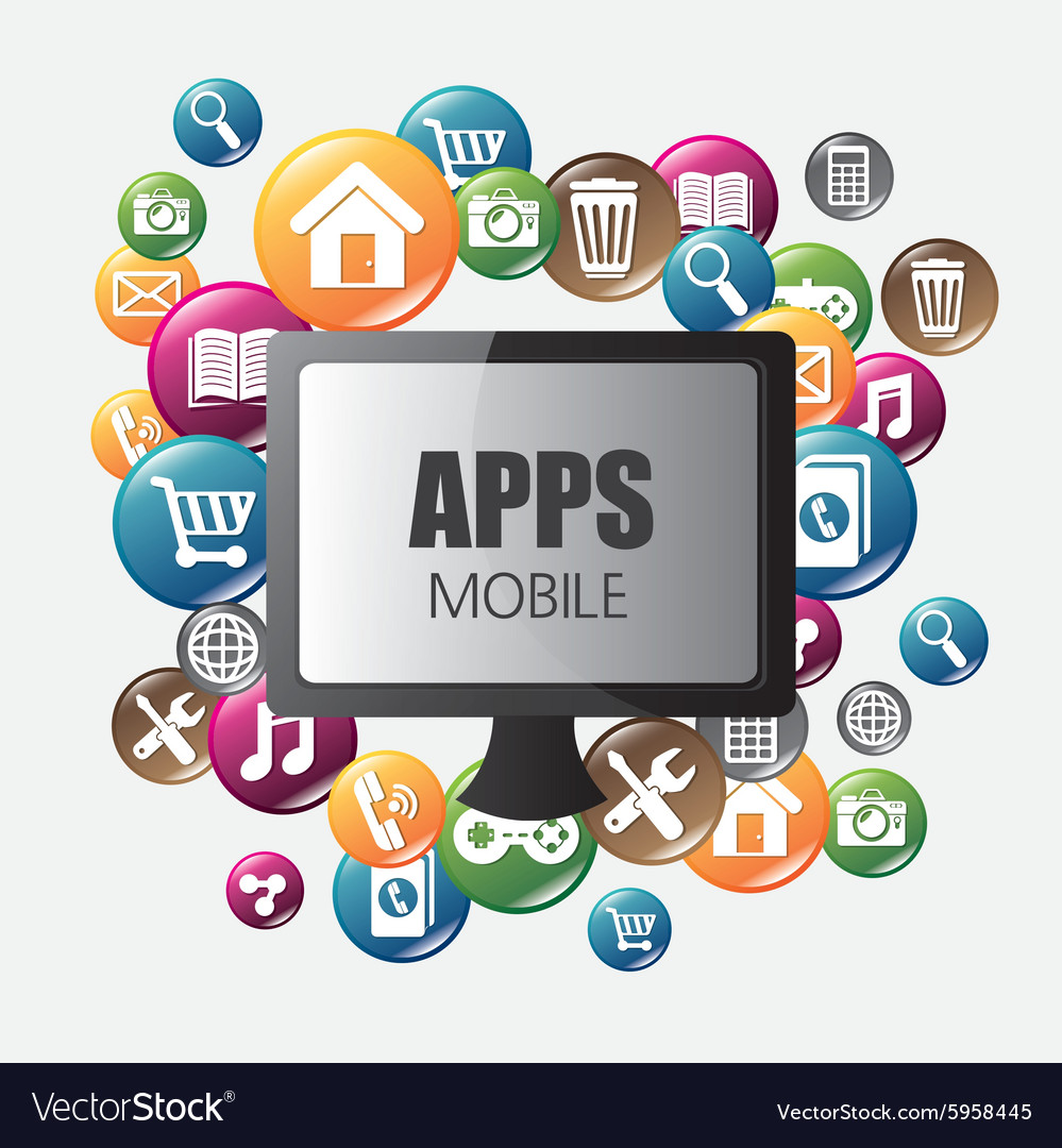 Mobile apps design Royalty Free Vector Image - VectorStock