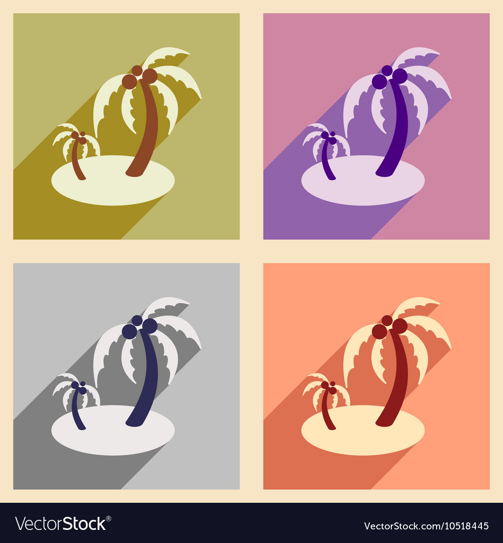 Modern flat icons collection with long shadow Vector Image