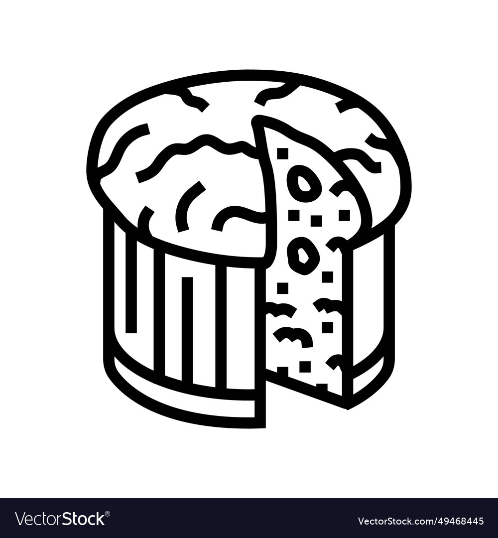 Panettone Bread Italian Cuisine Line Icon Vector Image