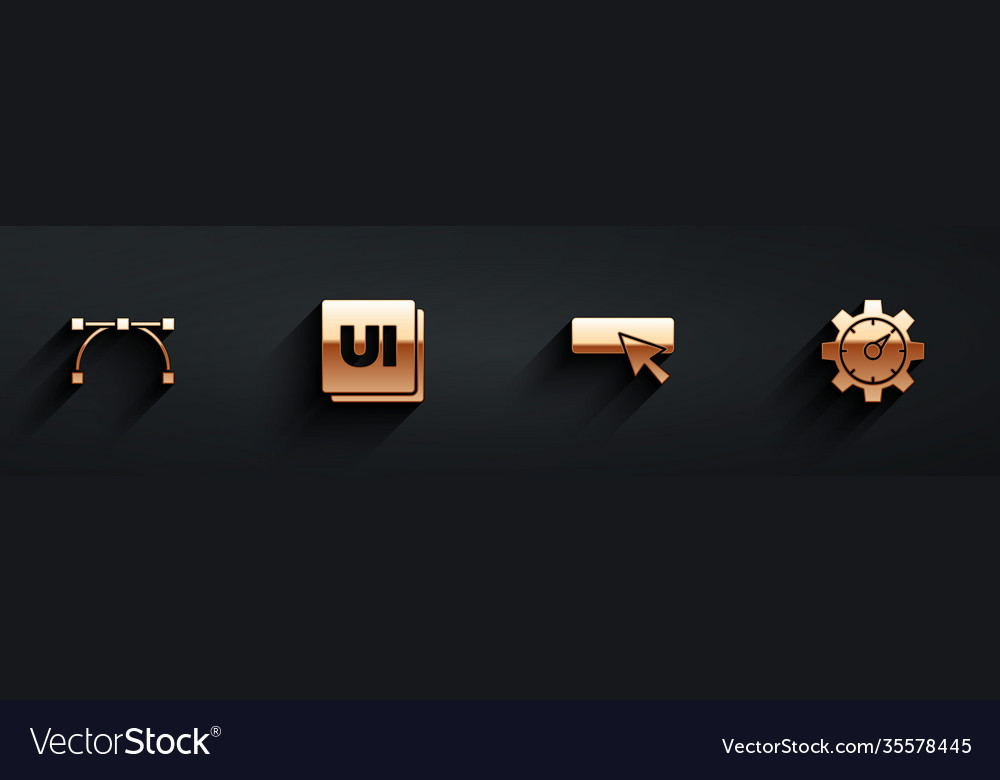 Set bezier curve ui or ux design and website Vector Image