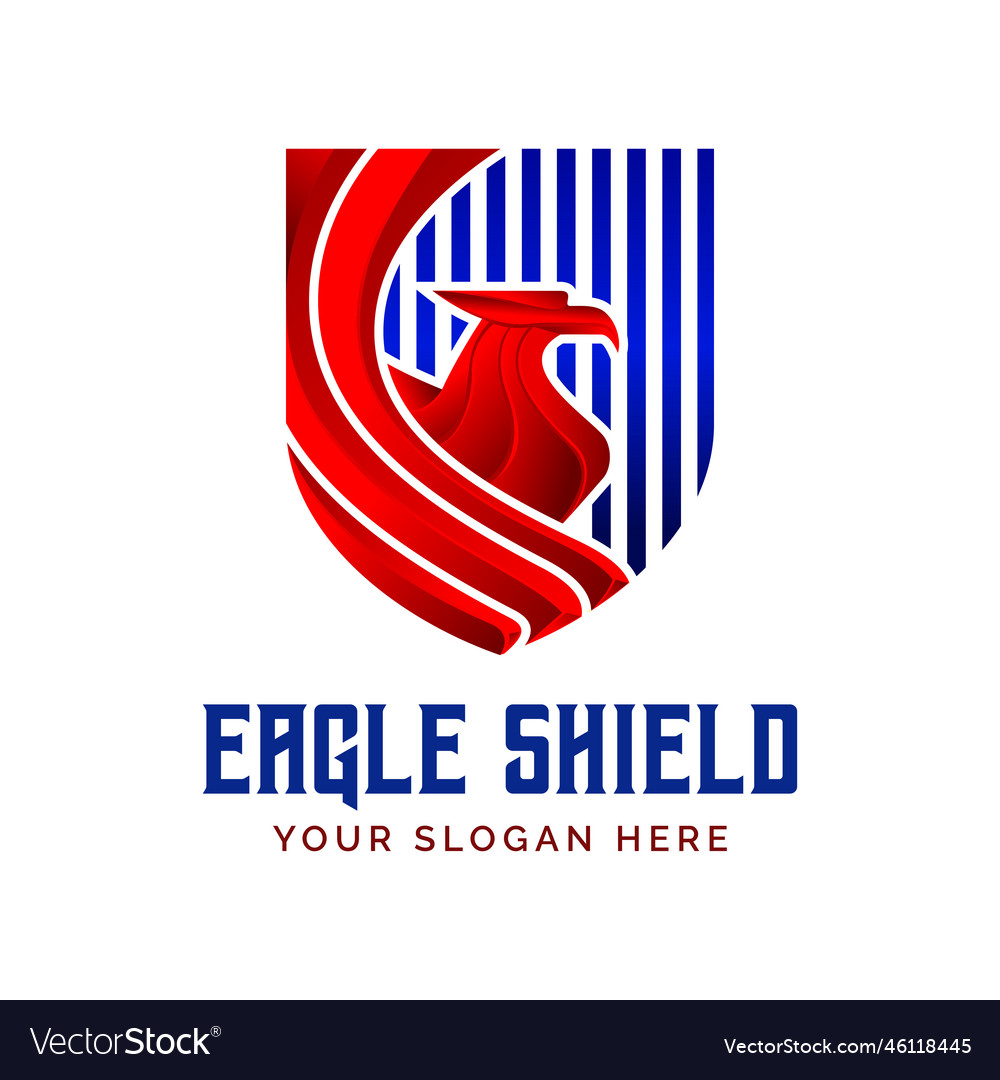 Shield eagle logo design template Royalty Free Vector Image