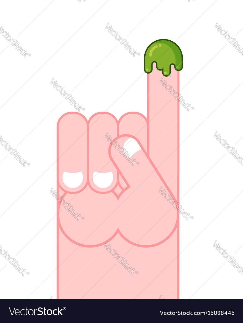Snot on finger pick your nose snivel hand and Vector Image Snot on finger pick your nose snivel hand and Vector Image