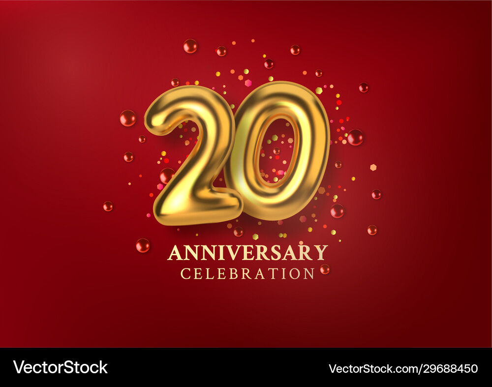 20th anniversary celebration number in form Vector Image