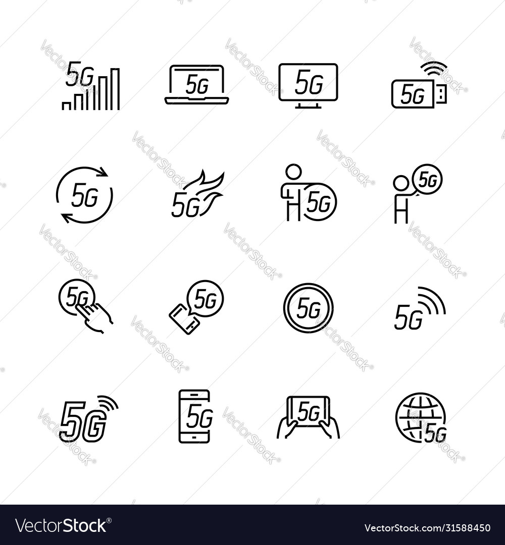 5g or 5th generation mobile network related icon Vector Image