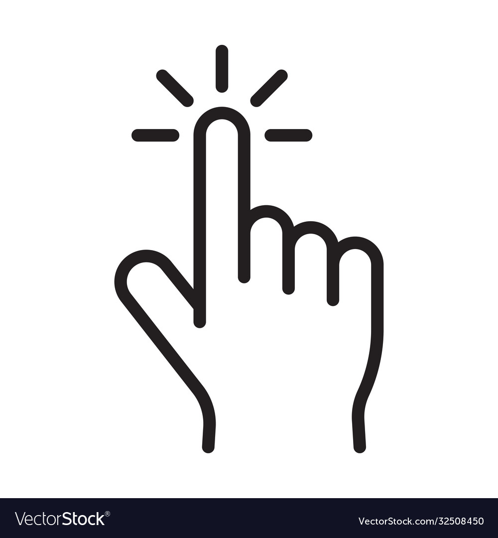 Clicking finger icon finger isolate Royalty Free Vector Clicking finger icon finger isolate Royalty Free Vector