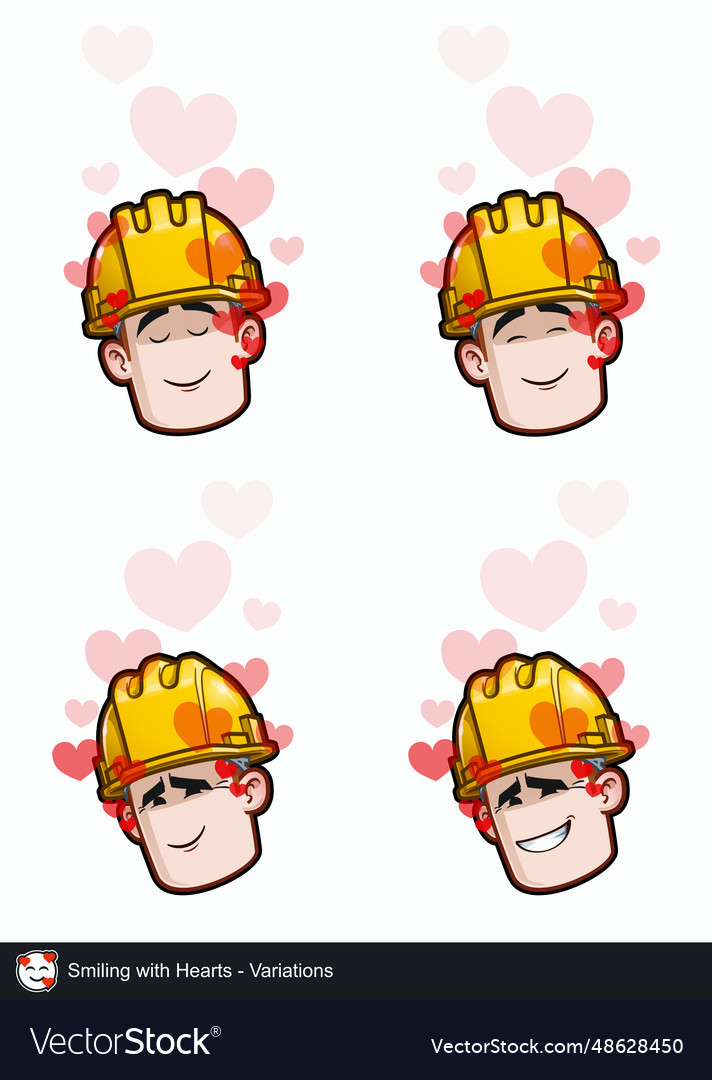 Construction worker - expressions - affection Vector Image