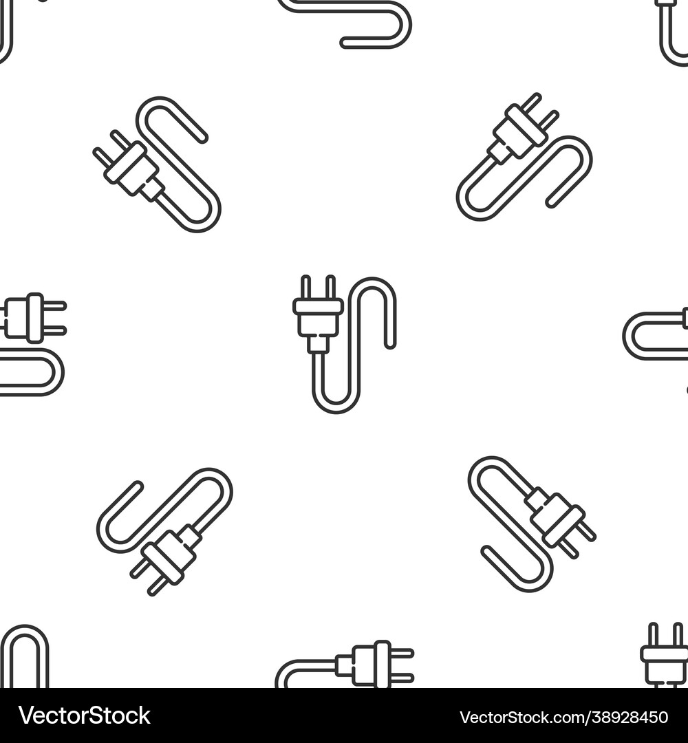 Grey line electric plug icon isolated seamless Vector Image