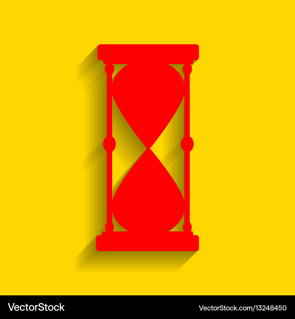 Hourglass sign red icon Royalty Free Vector Image